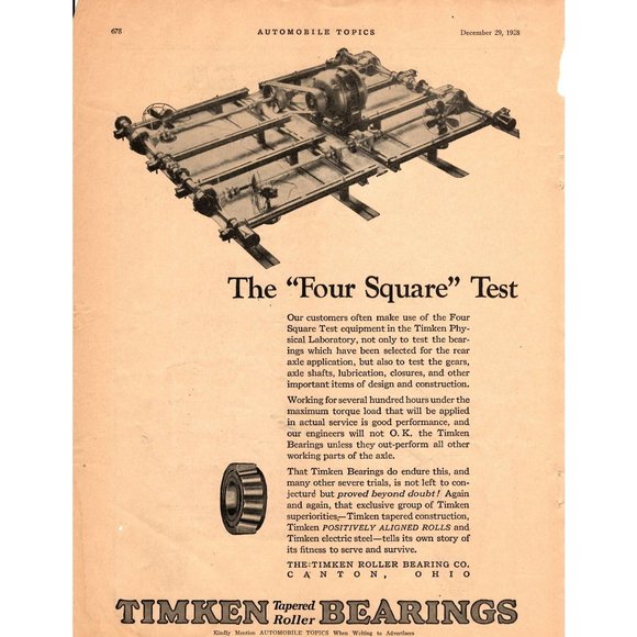 Timken Tapered Roller Bearings | Wall Decor | 928 Timken Tapered Roller ...